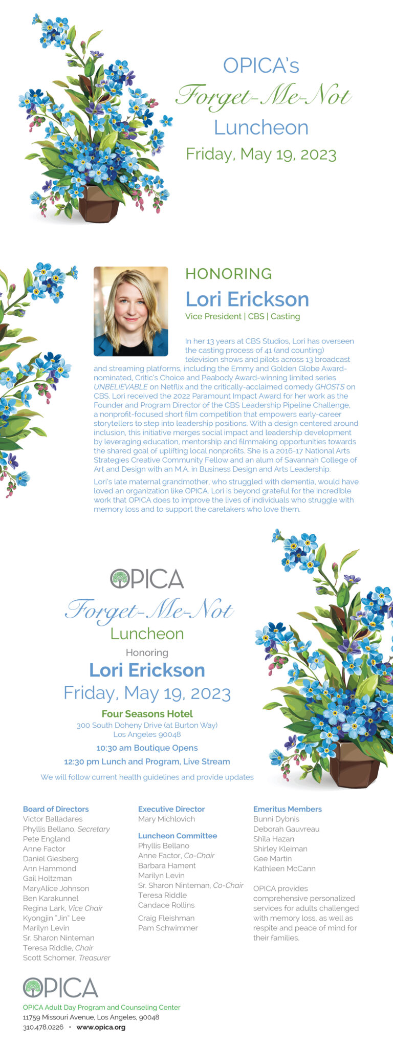 2023 Luncheon Invitation – OPICA Adult Day Care Program & Counseling Center