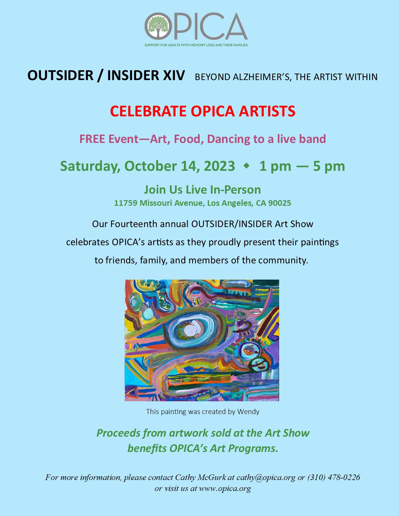 Art Show Flyer 2023 – OPICA Adult Day Care Program & Counseling Center