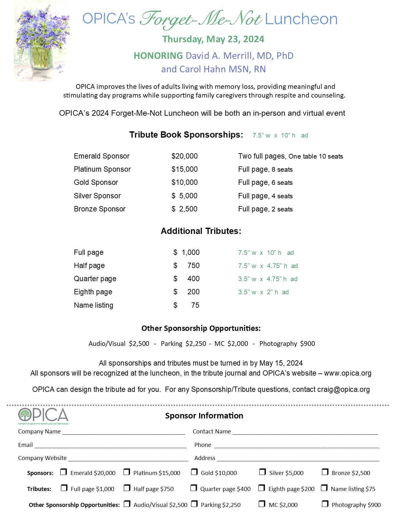 2024 Luncheon Sponsorship Form – OPICA Adult Day Care Program ...