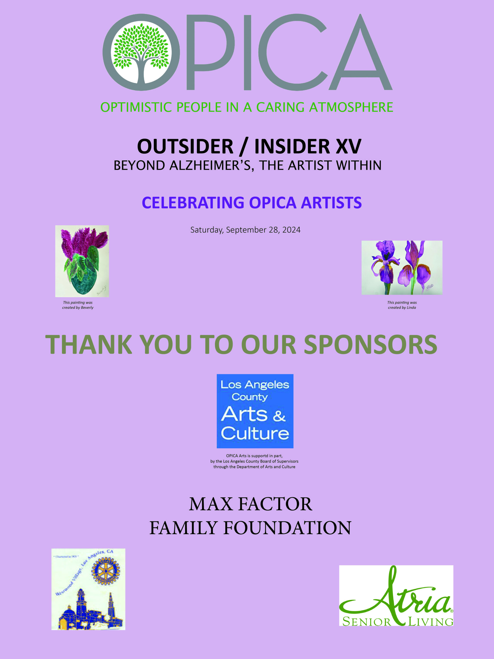 2024 Art Show Sponsors – OPICA Adult Day Care Program & Counseling Center